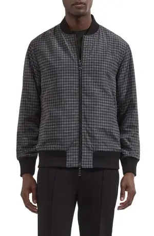 Bugatchi Soft Touch Knit Bomber Jacket - Black