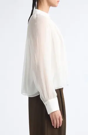 Vince Sheer Top With Opaque Details