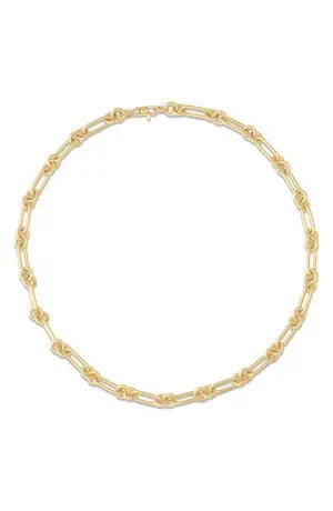 Sara Weinstock Rectangle Gold Link Chain Necklace - Yellow