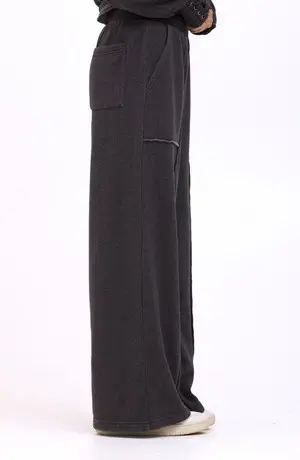 THREADS 4 THOUGHT Sigourney Mineral Wash Wide Leg Pants - Black
