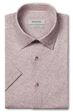 Bugatchi Miles Ooohcotton® Print Short Sleeve Button-up Shirt