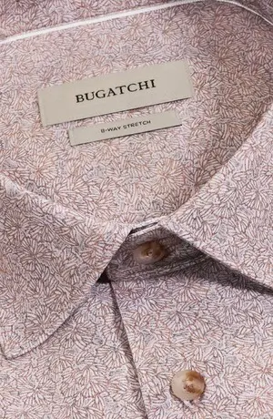 Bugatchi Miles Ooohcotton® Print Short Sleeve Button-up Shirt