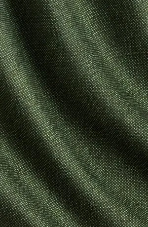 David Donahue Solid Texture Knit Sport Shirt - Hunter