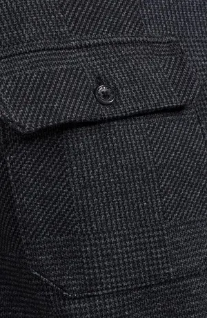 Bugatchi Long Sleeve Knit Button Down Shirt - Black