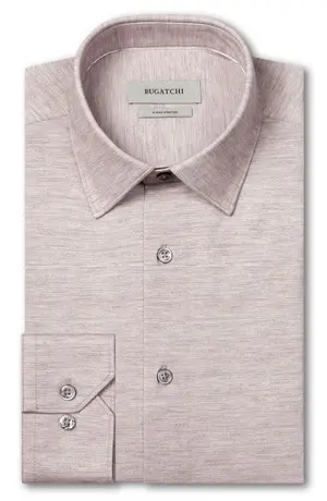 Bugatchi James Ooohcotton® Heathered Button-up Shirt - Cobblestone