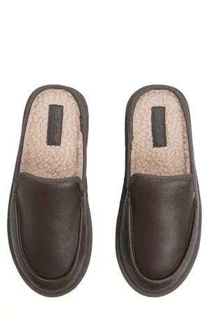 Brooks Brothers Suede Scuff Slippers - Dark Brown