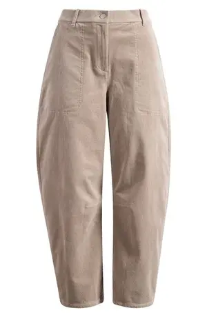 Eileen Fisher Arch Stretch Cotton Corduroy Ankle Pants - Twine