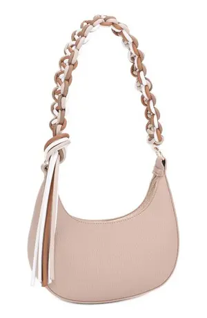 MALI + LILI Leilani Braided Faux Leather Baguette Sand
