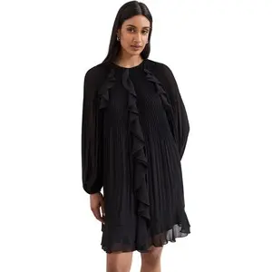 PHASE EIGHT Layla Frill Swing Dress Black