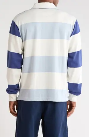VANS Two-tone Ward Stripe Long Sleeve Rugby Polo
