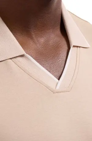 Bugatchi Pima Cotton Johnny Collar Polo - Sand