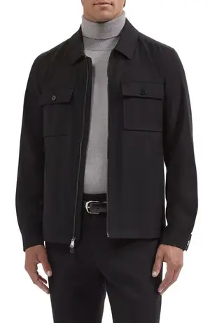 Bugatchi Travel Tech Shirt Jacket Black