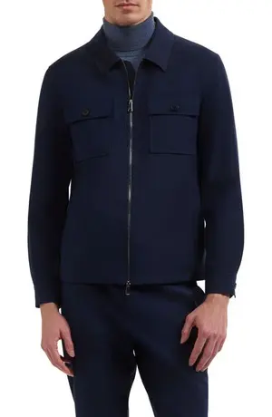 Bugatchi Travel Tech Shirt Jacket Navy