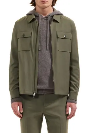 Bugatchi Travel Tech Shirt Jacket - Olive