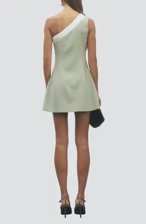 MAUDE CLUB Lima One-shoulder Minidress With Bow