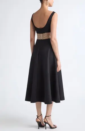 Oscar De La Renta Crystal Embellished Cocktail Dress