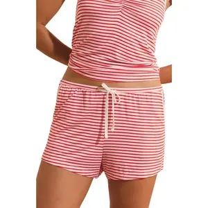 ETAM Vicky Striped Sleep Shorts - Red