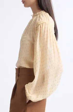 Ulla Johnson Elspen Silk Blouse With Metallic Dots
