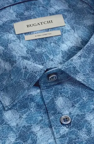 Bugatchi Miles Ooohcotton® Print Short Sleeve Button-up Shirt