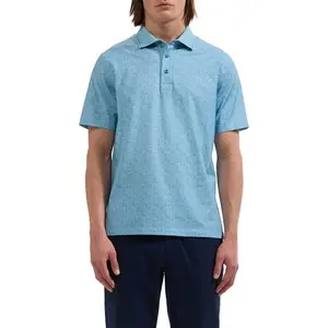 Bugatchi Vidal Ooohcotton® Floral Print Polo - Baltic