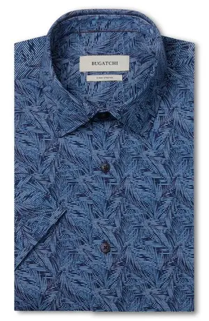 Bugatchi Miles Ooohcotton® Print Short Sleeve Button-up Shirt