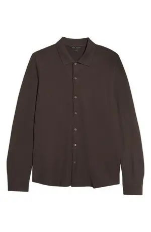 Robert Barakett Sorrell Long Sleeve Knit Shirt - Espresso
