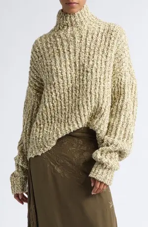 Ulla Johnson Albie Wide Ribbed Turtleneck Sweater - Alabaster