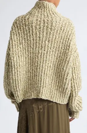 Ulla Johnson Albie Wide Ribbed Turtleneck Sweater - Alabaster