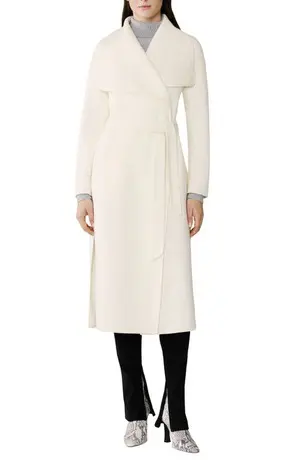 SOIA & KYO Britta Cascade Collar Wool Blend Coat