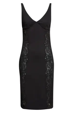 Stella McCartney Lace Trim Stretch Cady Cocktail Dress