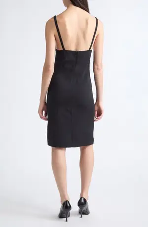 Stella McCartney Lace Trim Stretch Cady Cocktail Dress