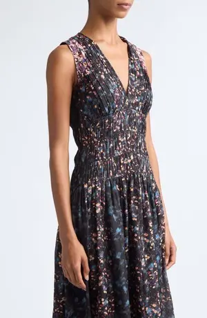 Ulla Johnson Sylvie Floral Sleeveless Silk Dress