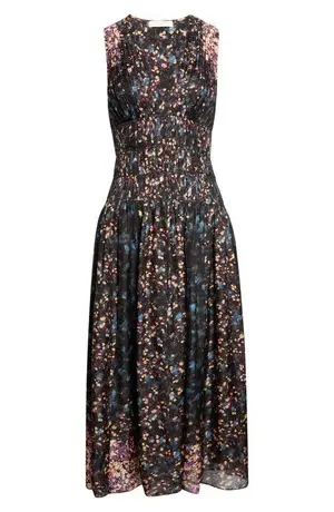 Ulla Johnson Sylvie Floral Sleeveless Silk Dress