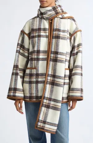 TOCCIN Greyson Plaid Scarf Jacket - Cedar Multi