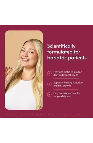 BARIATRIC ADVANTAGE Biotin 5000 Mcg High Potency Hair Skin Nails Supplement 90 Count