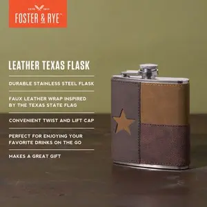 FOSTER & RYE Leather Texas Flask