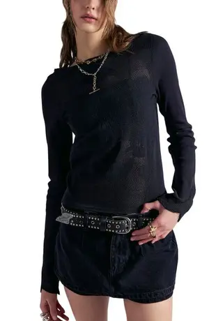 Free People Delilah Long Sleeve T-shirt - Black