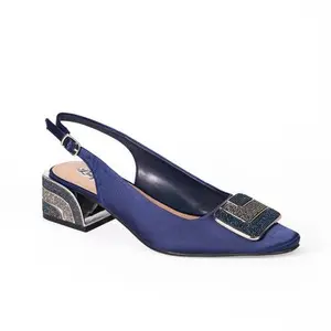 LADY COUTURE Flora Slingback Block Heel - Navy