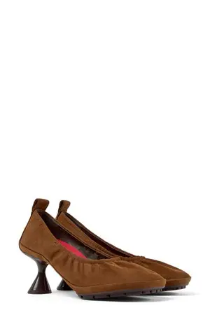 Camper Right Nina Leather Pump Medium Brown