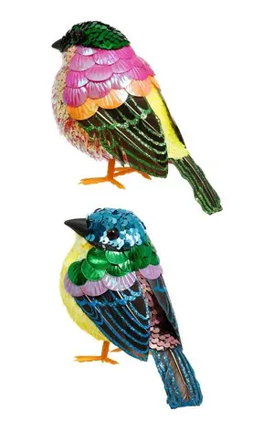 MARK ROBERTS Sequined Bird, Large - Green