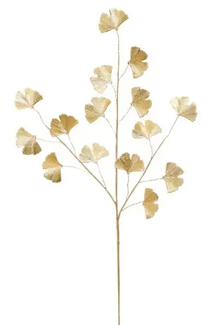 MARK ROBERTS Sculpted Ginkgo Leaf Spray - Gold
