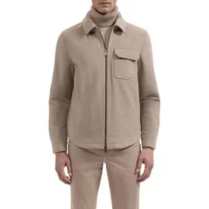 Bugatchi Wool Blend Shirt Jacket - Cobblestone