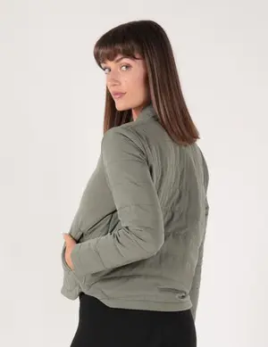 GLYDER Waverly Quilted Bomber Jacket - Dusty Olive