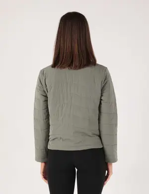 GLYDER Waverly Quilted Bomber Jacket - Dusty Olive