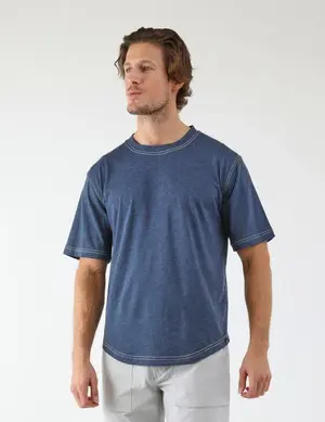 GLYDER Do No Harm Oversized Tee - Denim