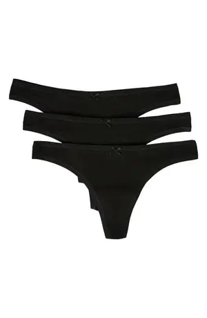 ETAM Jack 3-pack Cotton Thongs - Black