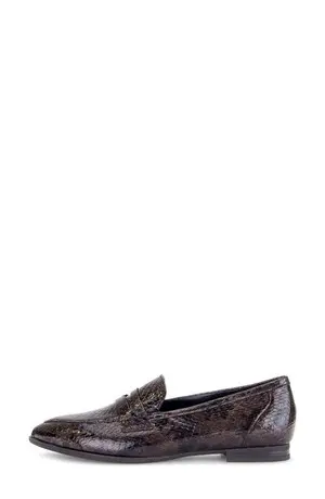 Gabor Rosalie Croc Embossed Leather Loafer