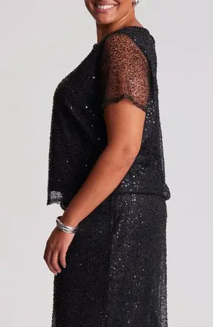 ESTELLE Zaya Sequin Layered Top
