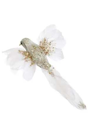 MARK ROBERTS Elegant Feathered Bird - White