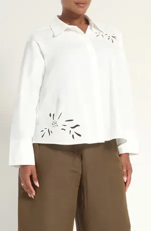 ESTELLE Kalani Eyelet Cotton Shirt